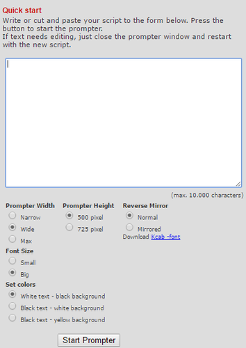 CuePrompter, um teleponto online, grátis e ao alcance de todos - Blogue RBE