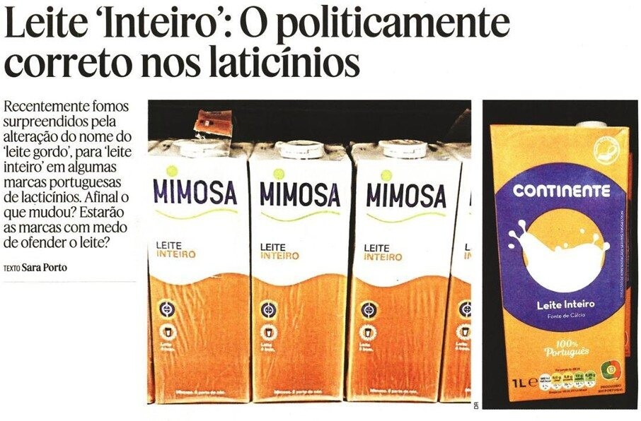 Leite inteiro e "gordofobia" - Carlos Neves Agricultor