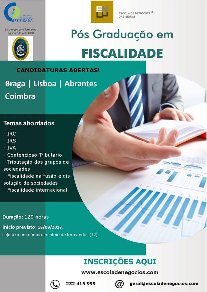 PÓS GRADUAÇÃO EM FISCALIDADE CHEGA A BRAGA EM SETEMBRO E CONFIRMADA EM ...